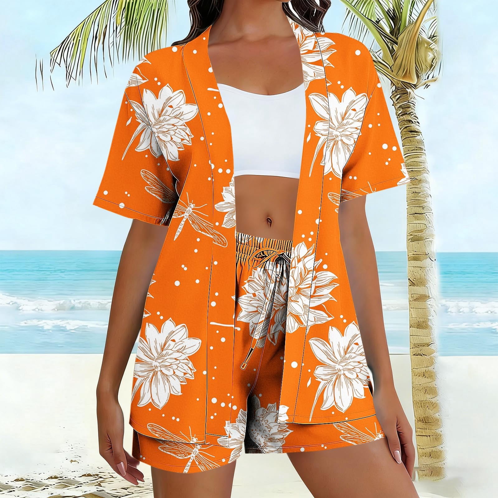 JPVDPA Women's Tropical Beach Vacation Outfits Boho Summer Two Piece ...