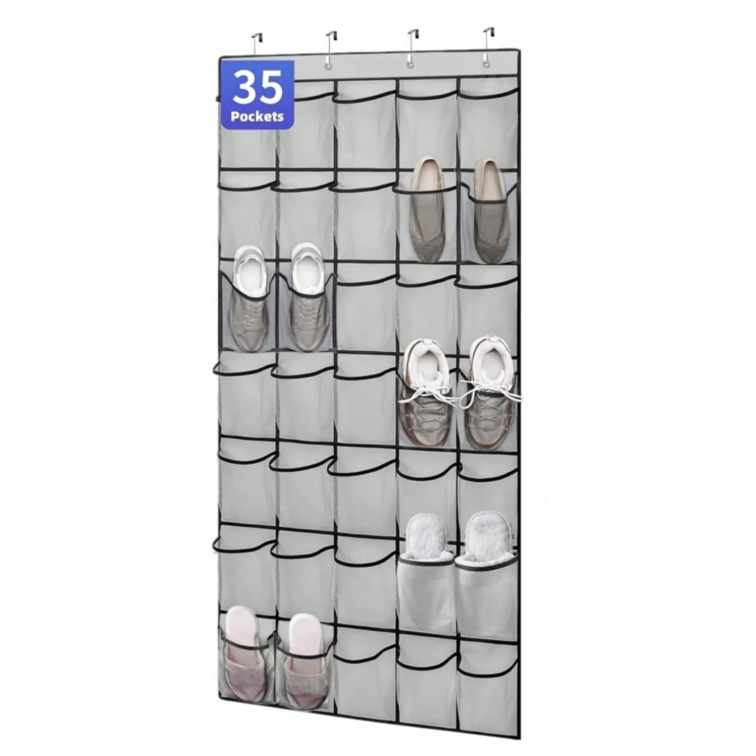 JQDWMDLX 35 Pockets Over The Door Shoe Organizer, Hanging Mesh Shoe ...