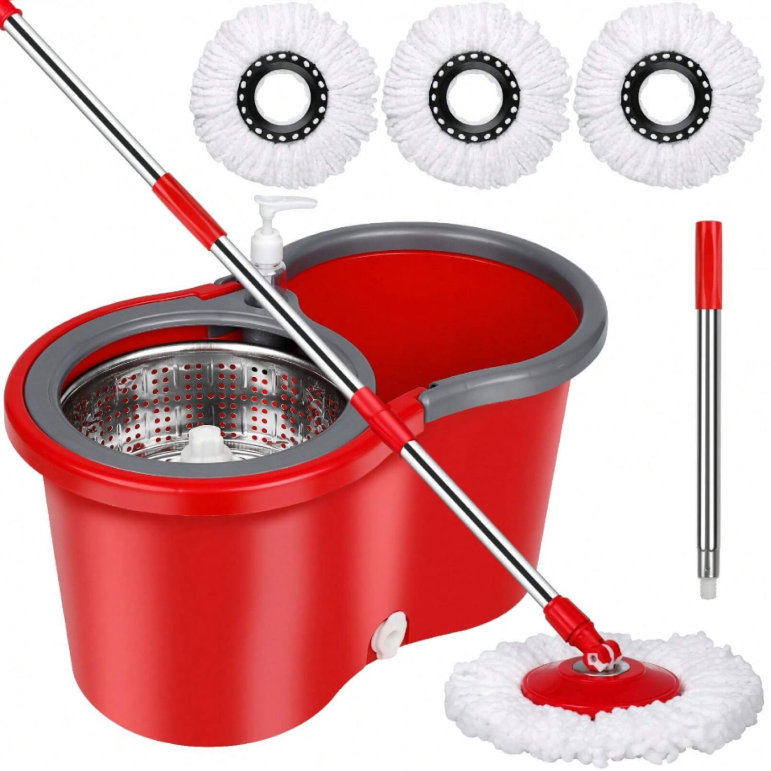 JQDWMDLX Mop and Bucket with Wringer Set, 360 ° Mop and Bucket System ...