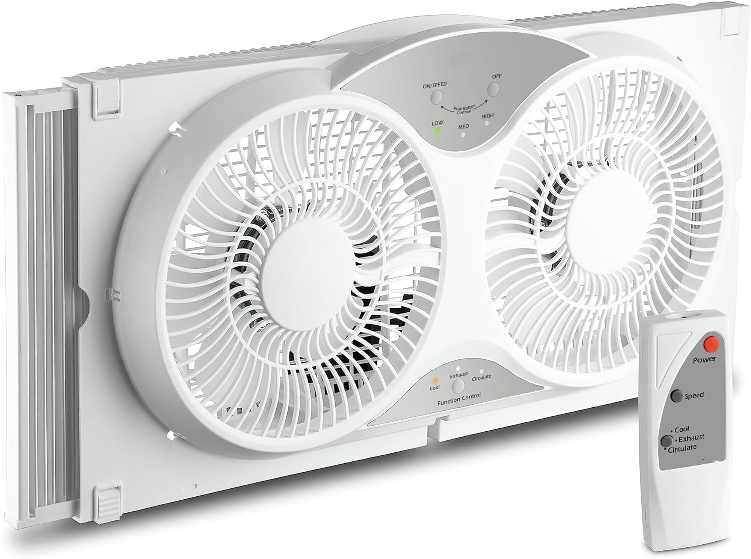 JQJQ9" Twin Window Fan with Reversible Airflow, Removable Cover and Bug ...