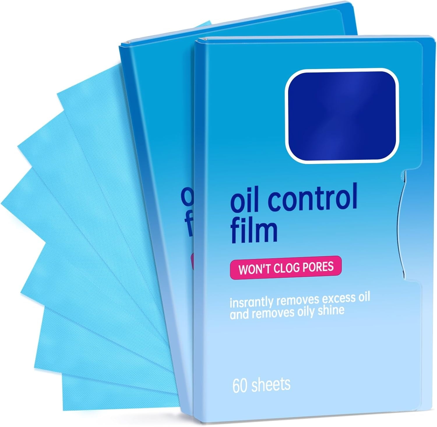 JQQA 2 Pack of Facial Blotting Paper (120 sheets) - Oil blotting paper ...