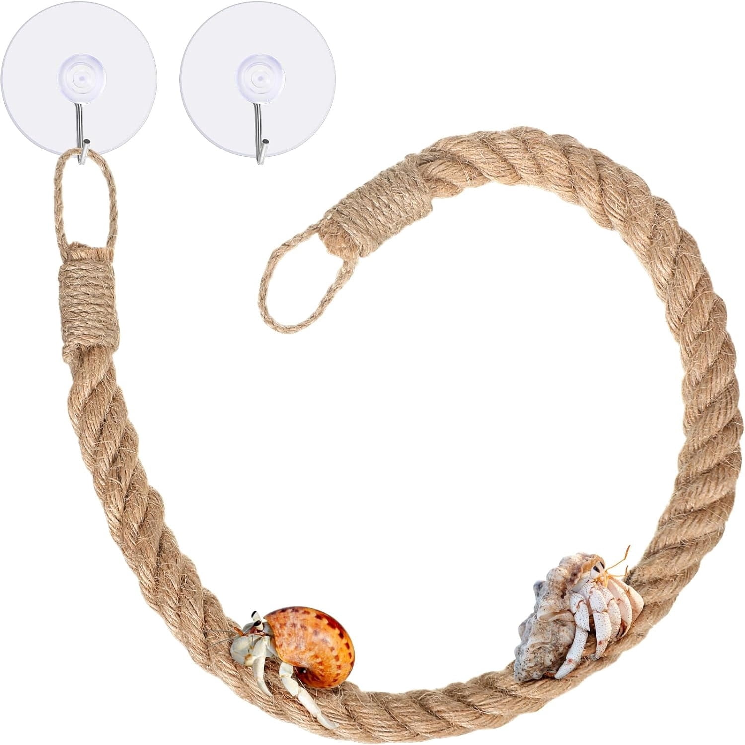 JQQA Crab Toys Hermit Climbing Jute Rope Ladder with Hooks Reptile Tank ...