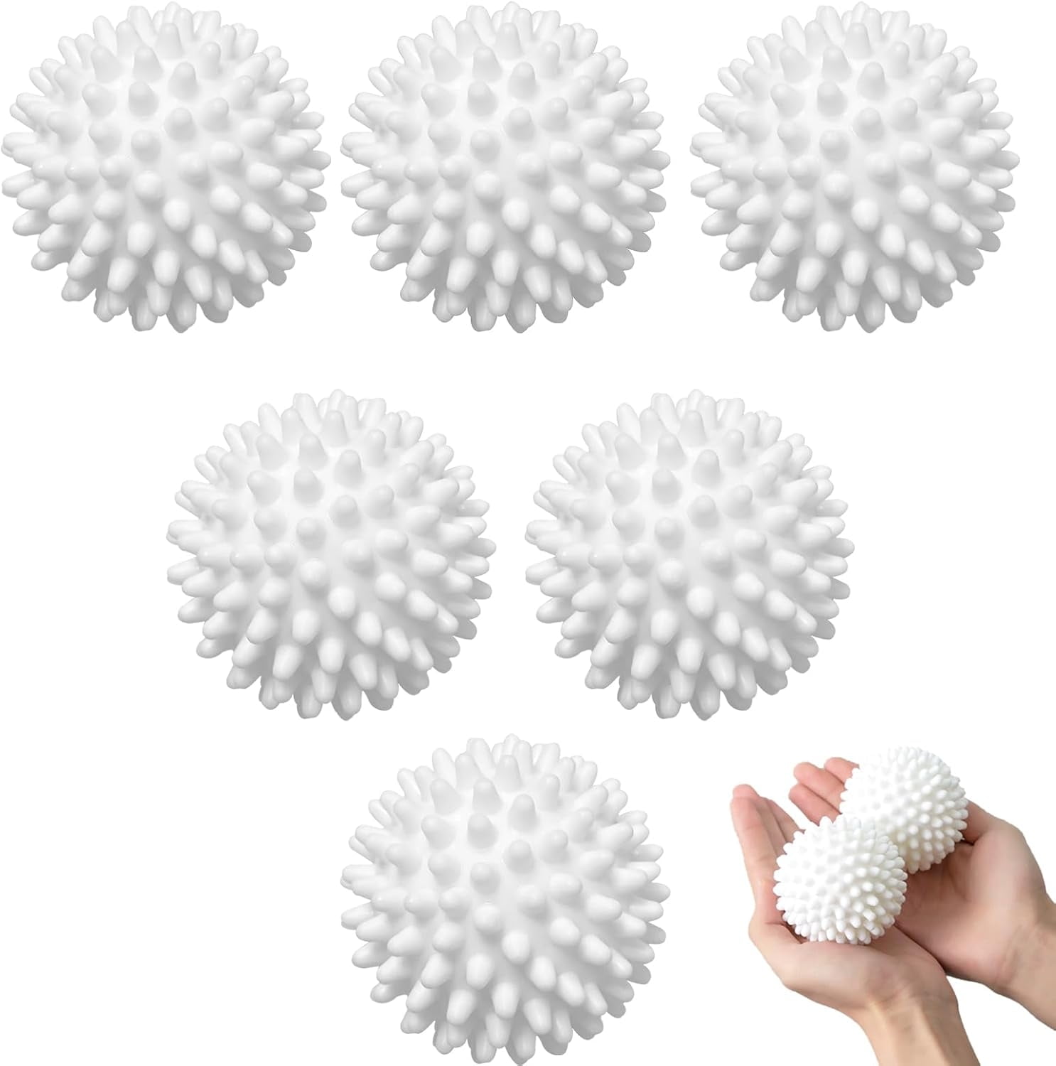 JQQA Pack Of 6 Dryer Balls, Reusable Dryer Balls, Washing Ball For ...