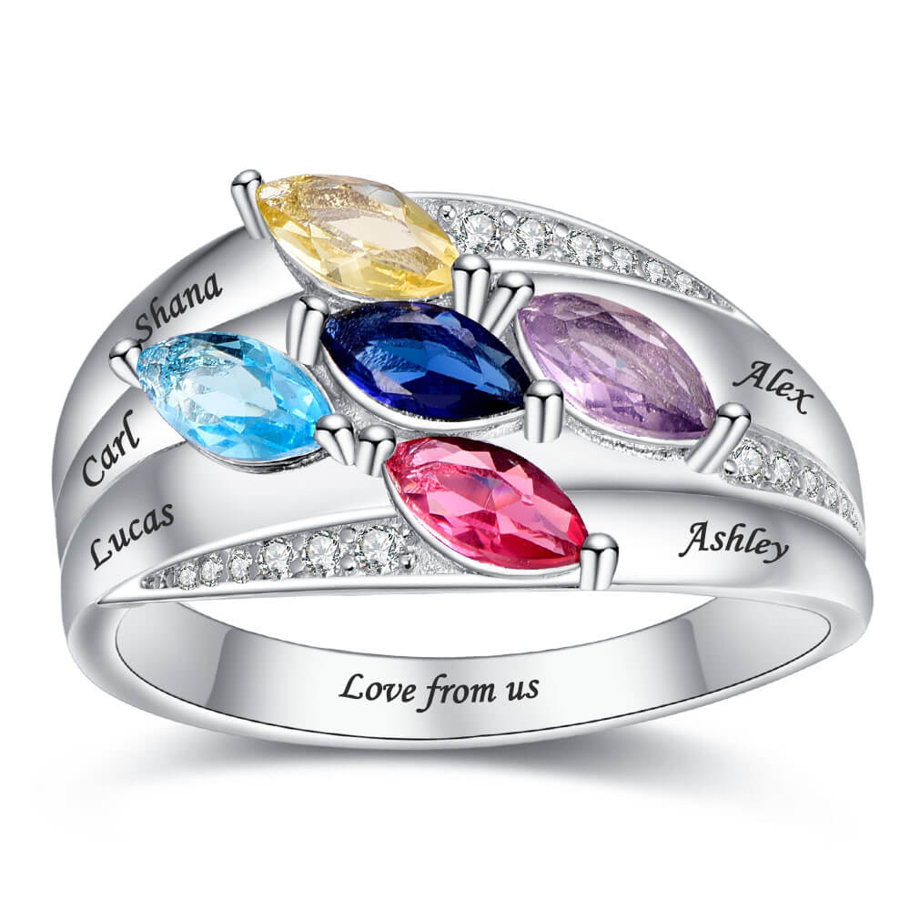 JQUEEN Women's Personalized 925 Sterling Silver Rings for Her Custom ...