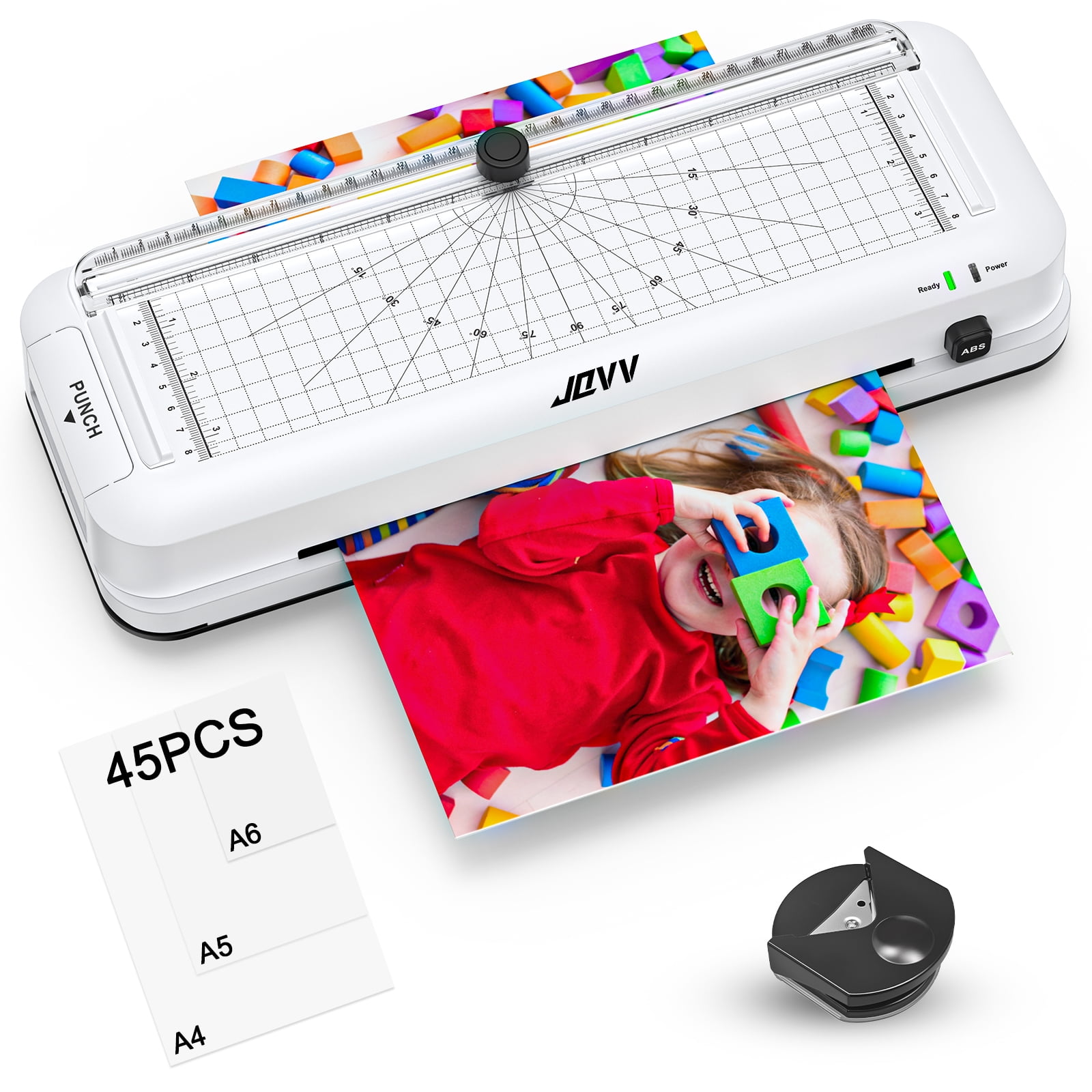 JQVV A4 Laminator Machine, 9 Inch Thermal Kit with 45 Pouches, Trimmer ...