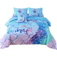 JQinHome Mermaid Comforter Set Full Size, 6 Piece Mermaid Tail Bed in A ...
