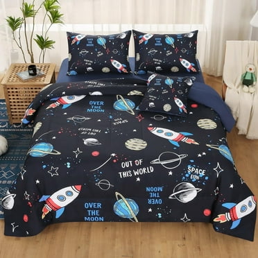 Feelyou Futuristic Game Console Bedding Comforter Set 7 Pieces, Spider Web Print Full Bedding ...