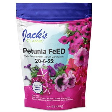 JR Peters (#526110) Jacks Classic Water Soluble Petunia FeED 20-6-22 ...