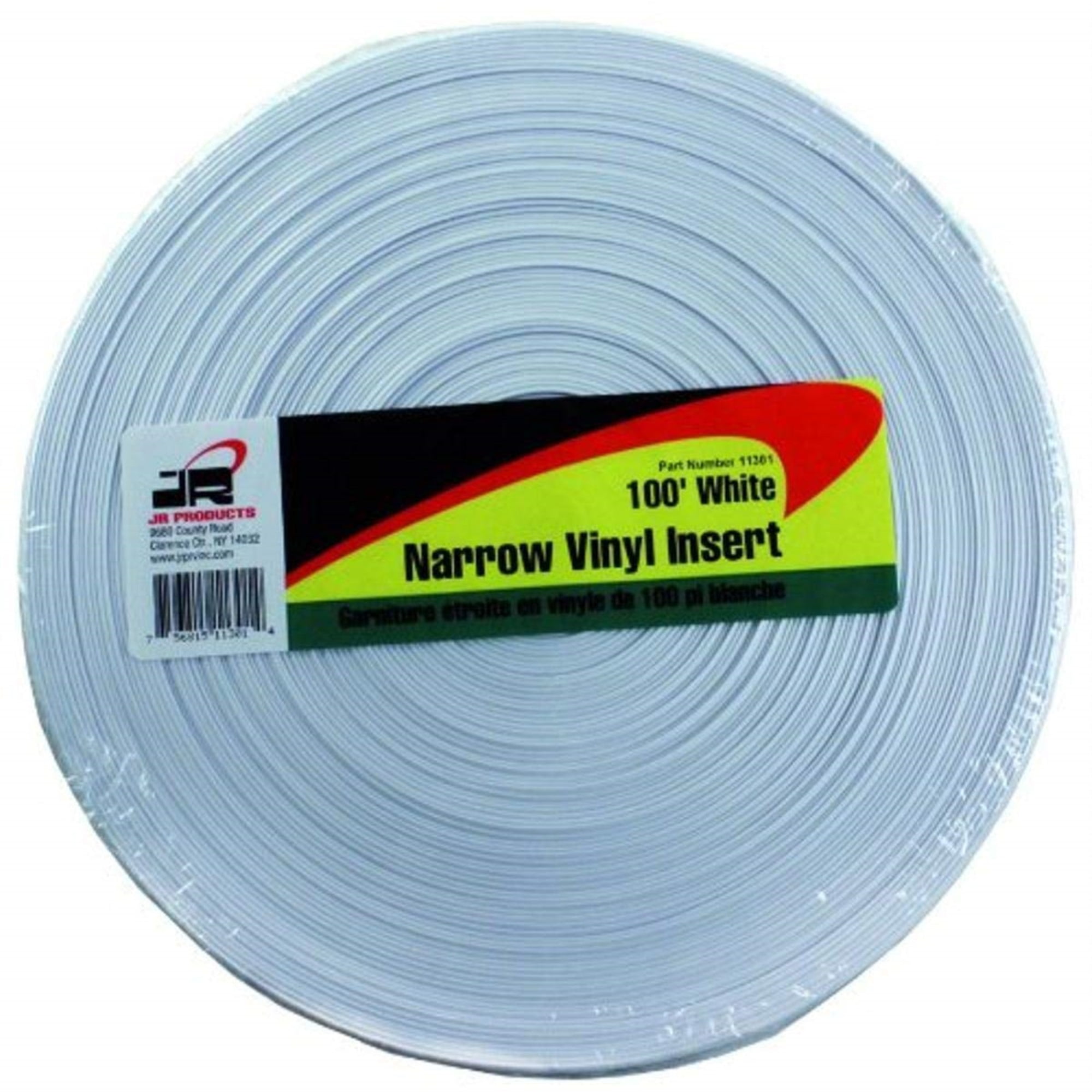 JR Products 11301 Narrow Vinyl Insert - White, 3/4" x 100' - Walmart.com