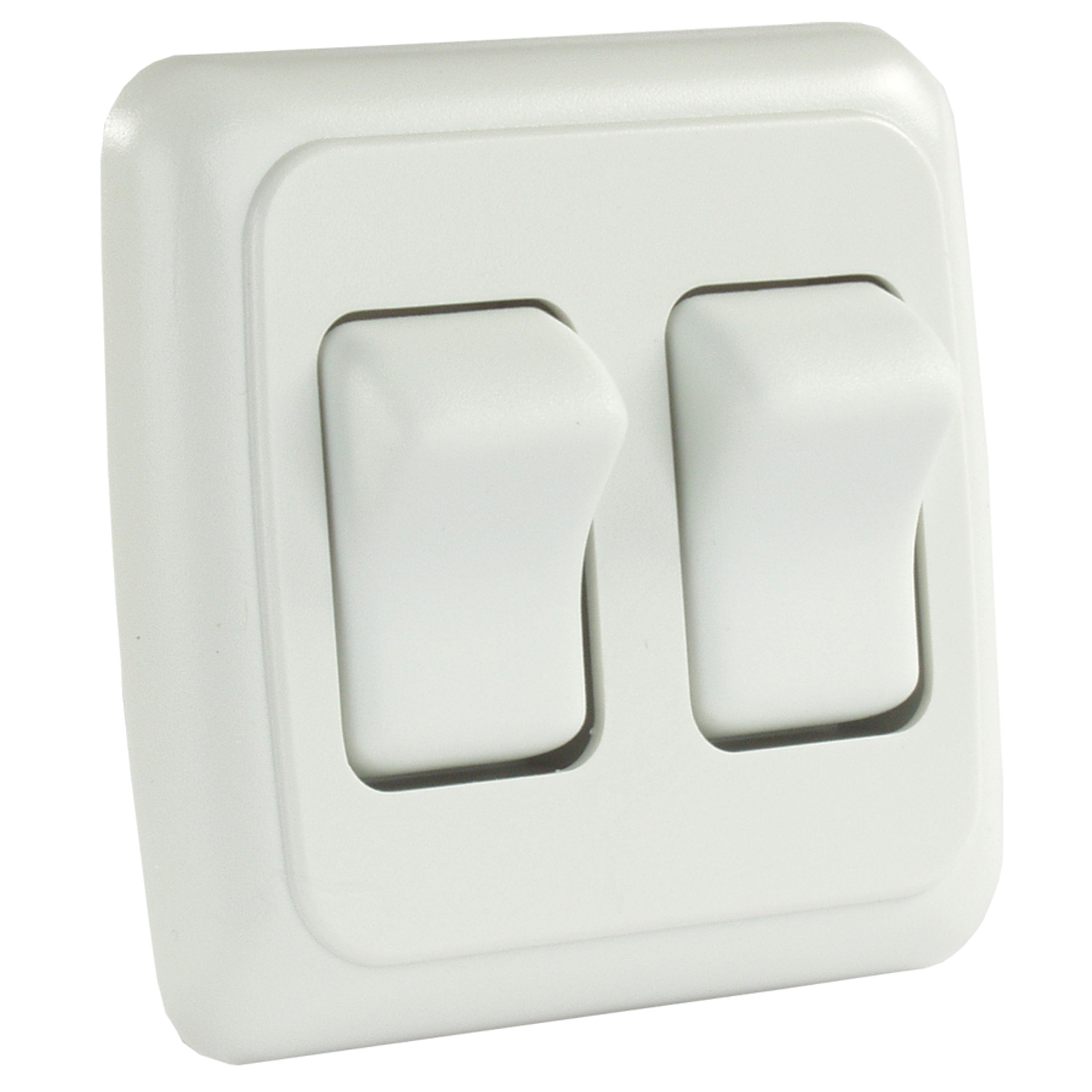 JR Products 12015 On/Off Switch with Bezel - Double Switch, White ...