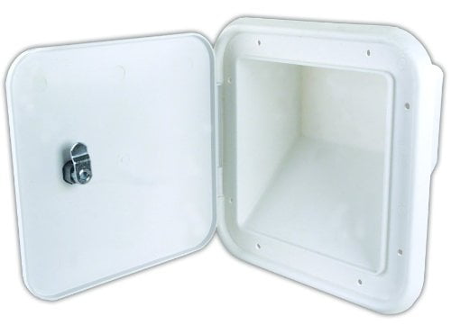 JR Products 31102-A Polar White Large Key Lock Multi-Purpose/Fuel Hatch ...