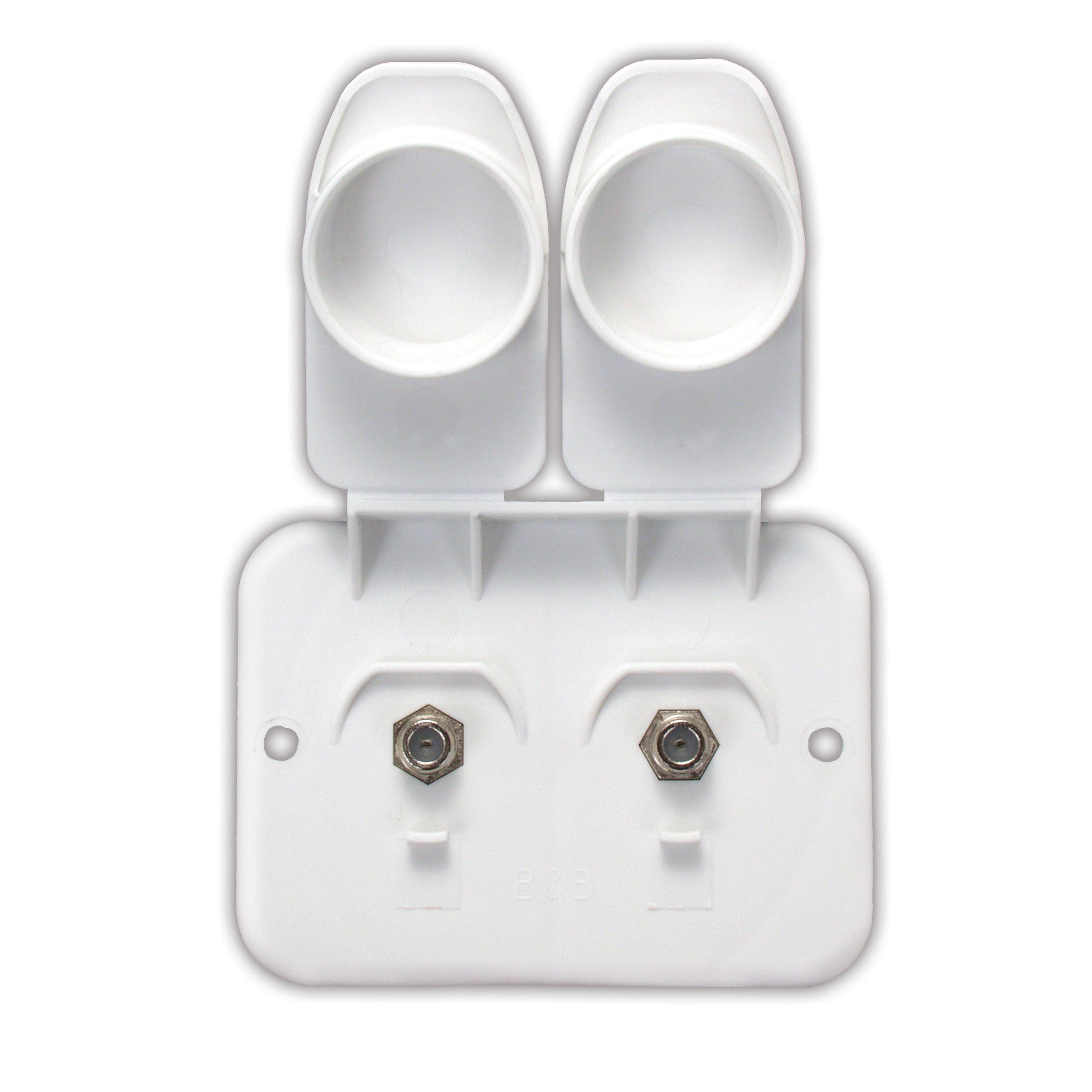 JR Products 543-B-2-A Cable/Cable TV Plate - Polar White - Walmart.com