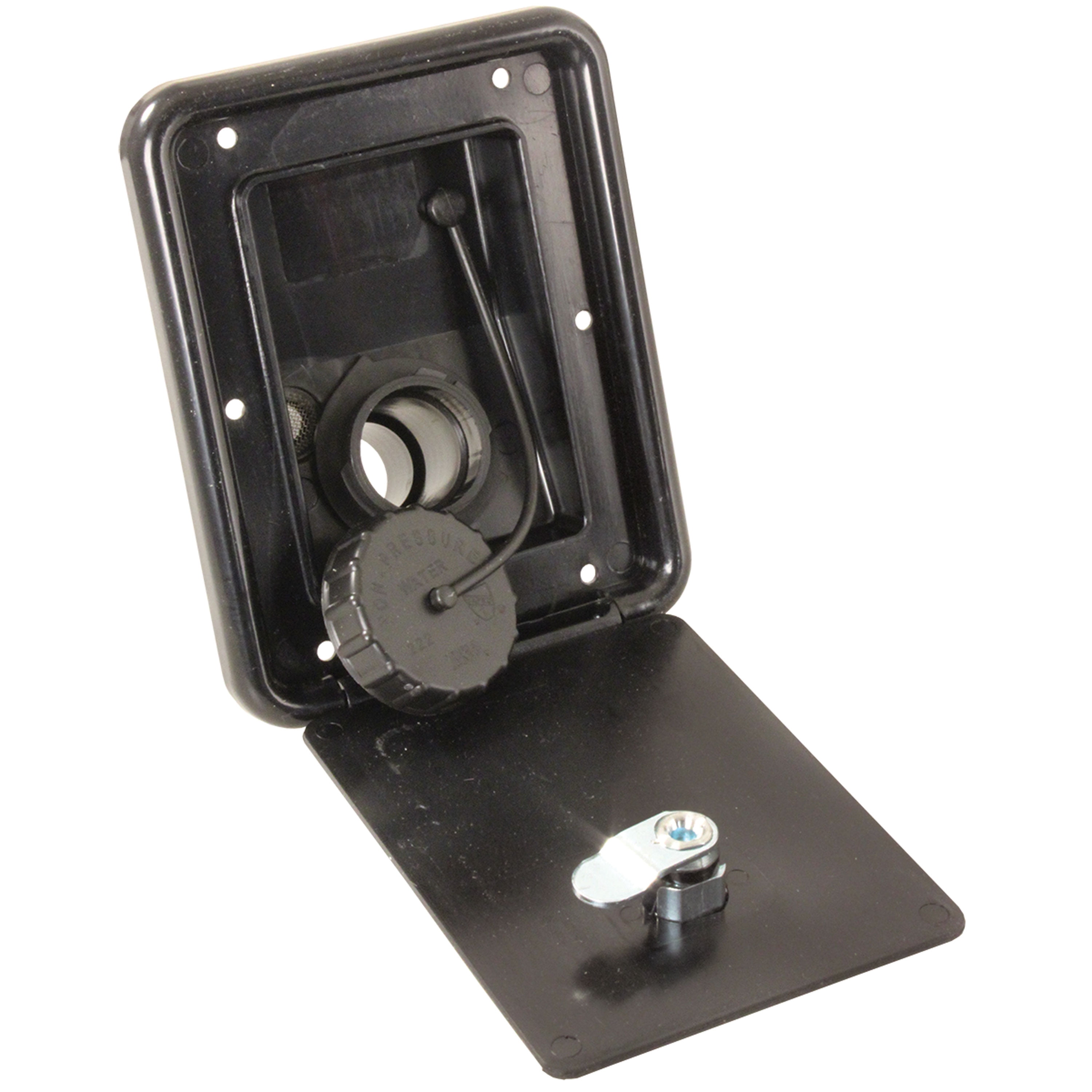 JR Products A6113-A Gravity Water Hatch with Key Lock - Black - Walmart.com