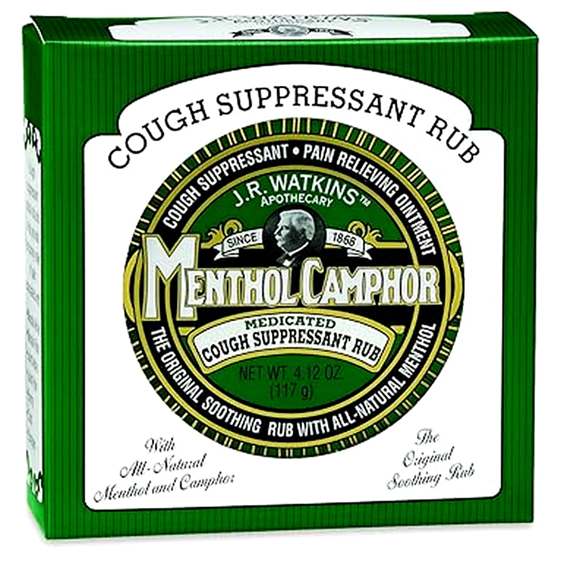 J.R. Watkins Menthol Camphor Ointment, Cooling Chest Rub, Cough ...