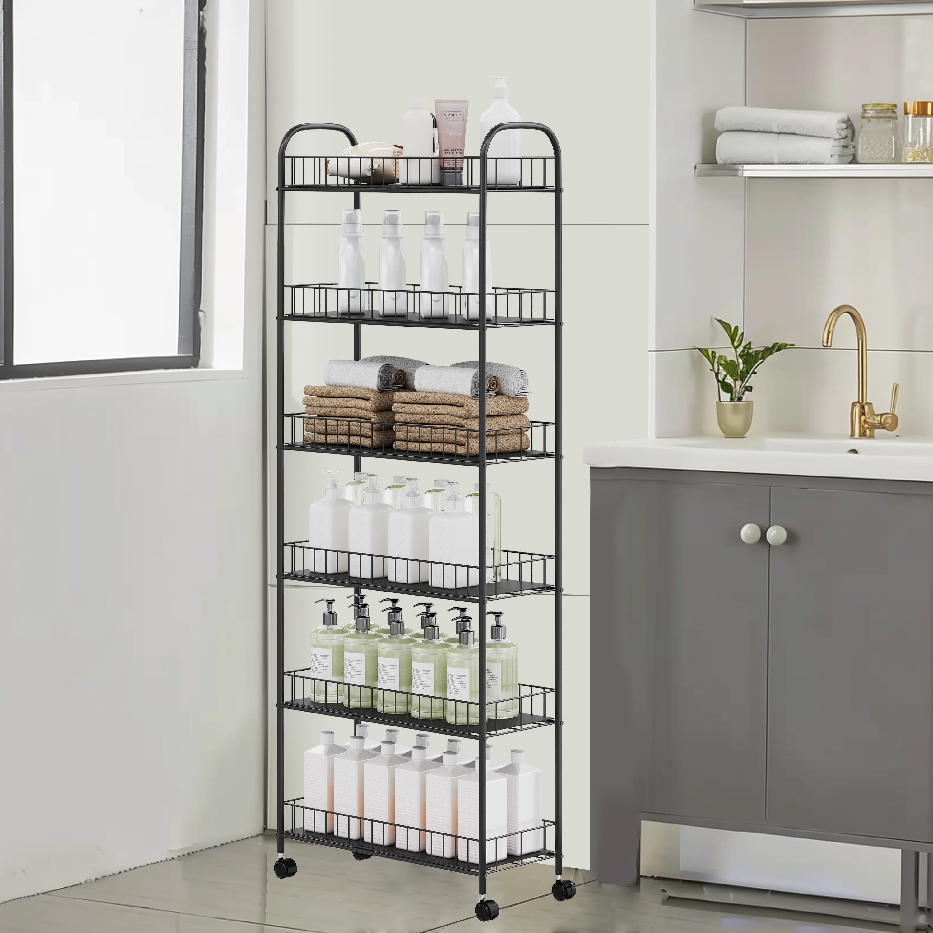 JRHRXXY 6 Tier Slim Rolling Cart,Metal Kitchen Cart Nepal | Ubuy