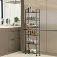 JRHRXXY 6 Tier Storage Trolley, Metal Rolling Cart with Lockable Wheels ...