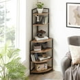 JRHRXXY 6 Tier Corner Shelf Stand, Leaning Ladder Bookshelf with Open ...