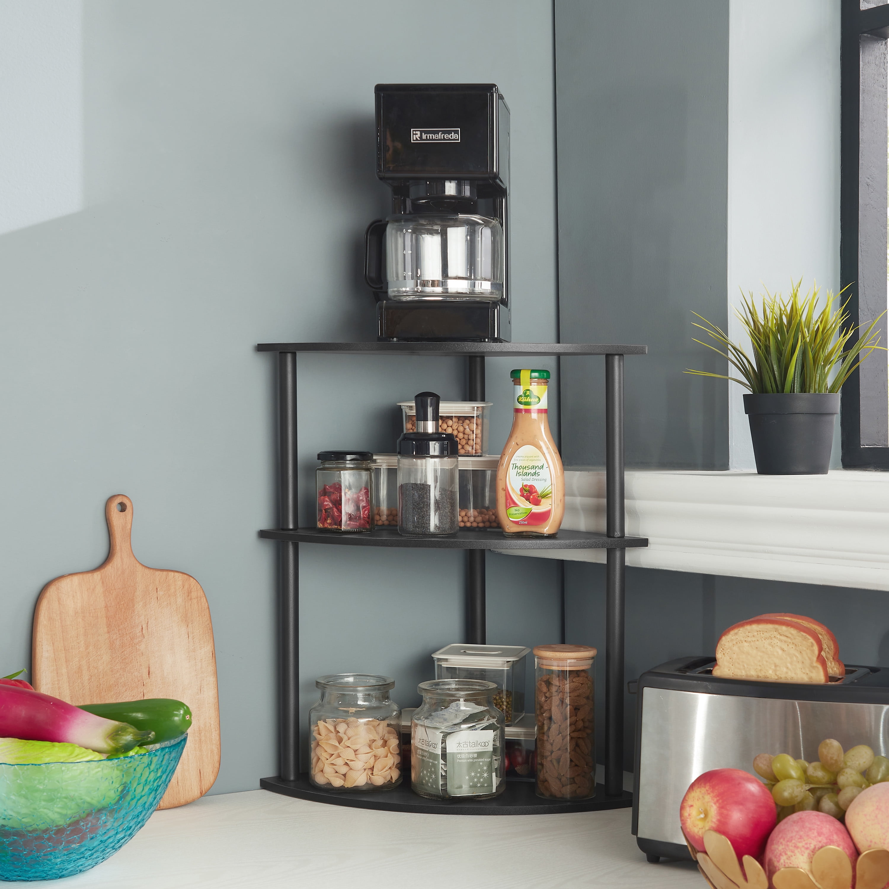 JRHRXXY Desktop Corner Stand,3-Tier Corner Storage Organizer,for Home ...