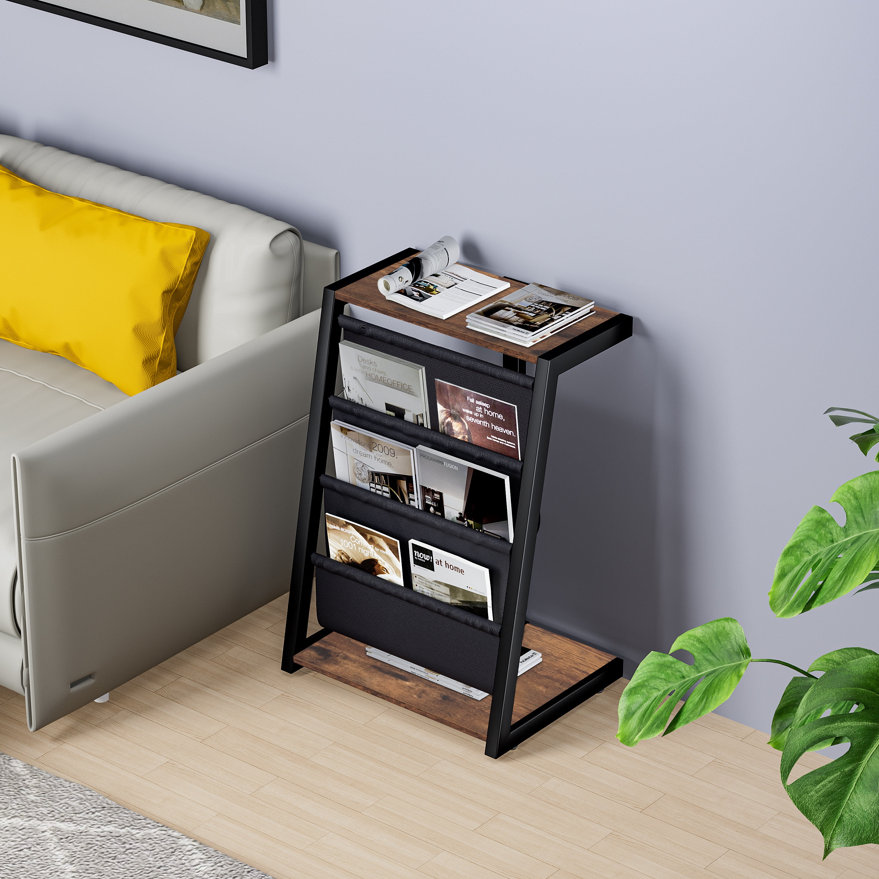 JRHRXXY Floor-Standing Magazine Newspaper Rack,Brochure Display Stand ...