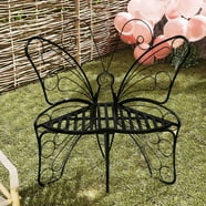 HLR Outdoor Bench with Butterfly Inspired Pattern, 50'' Metal Frame ...