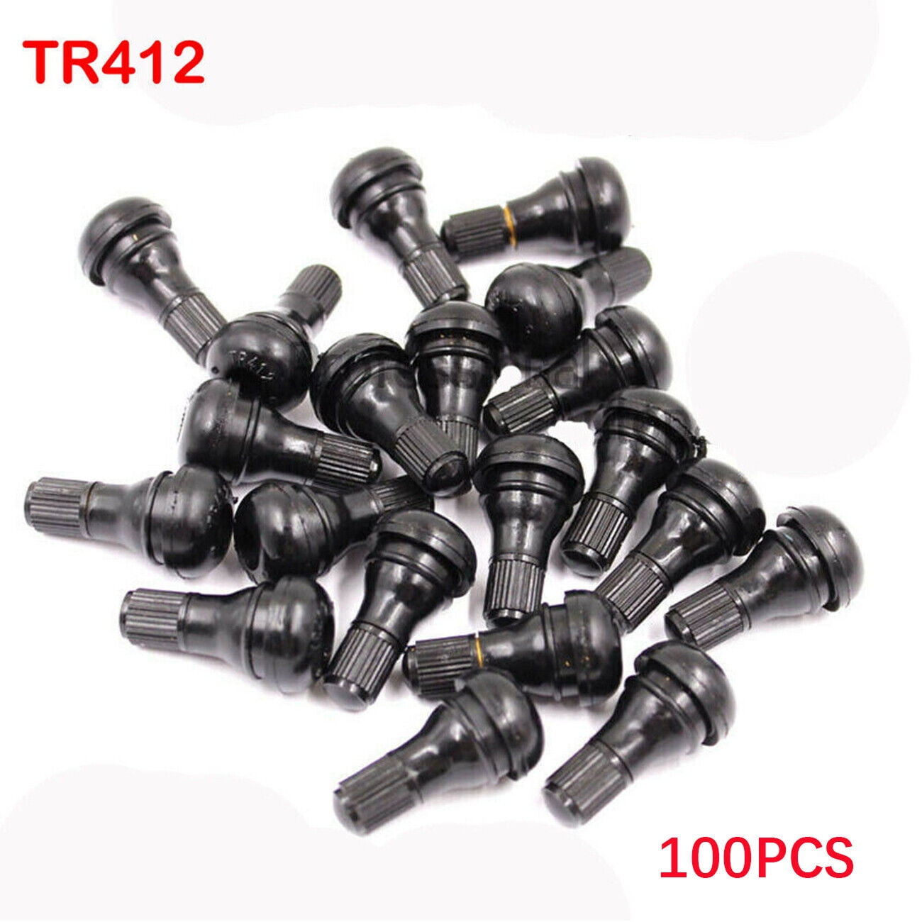 JRL 100pcs TR412 Tire Rubber Valve Stem For ATV Lawn Mower Garden Tractor Short Stem Max. psi 65 ...
