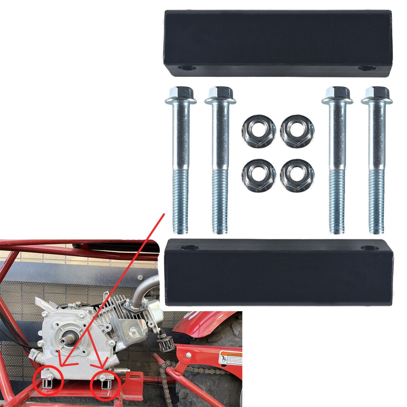 JRL Engine Motor Mount Plate Riser square tube 1" x 1" For 4-7 HP ...