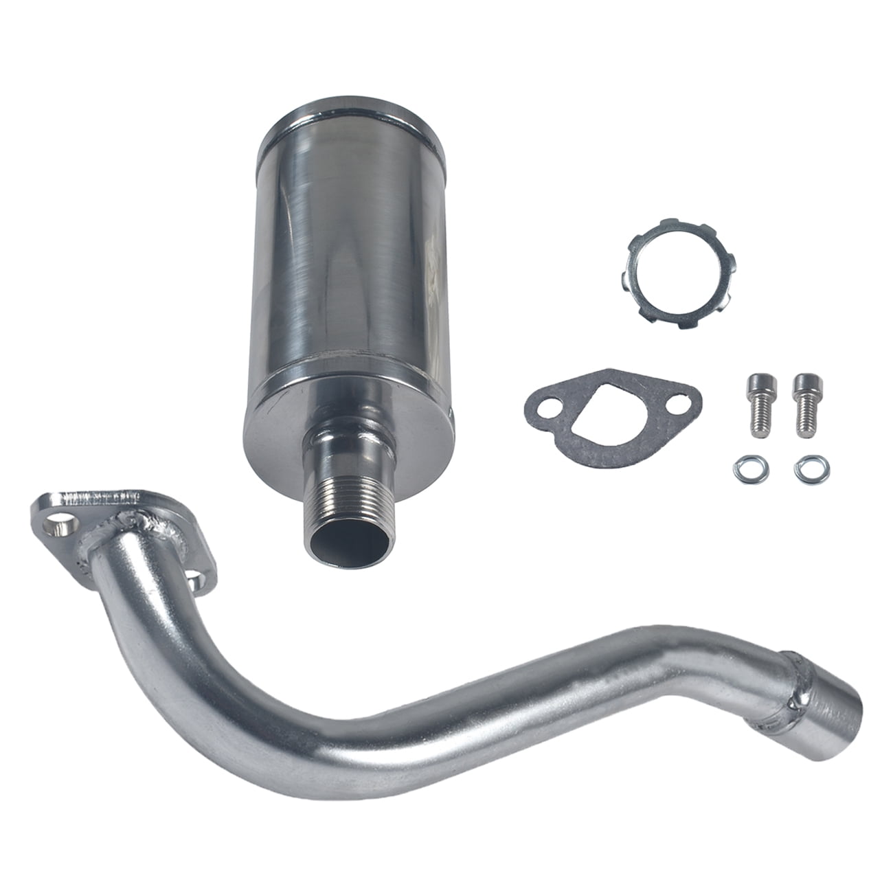 JRL Silver Rear Exhaust Muffler for Predator 196cc 212cc, GX160 GX200 ...