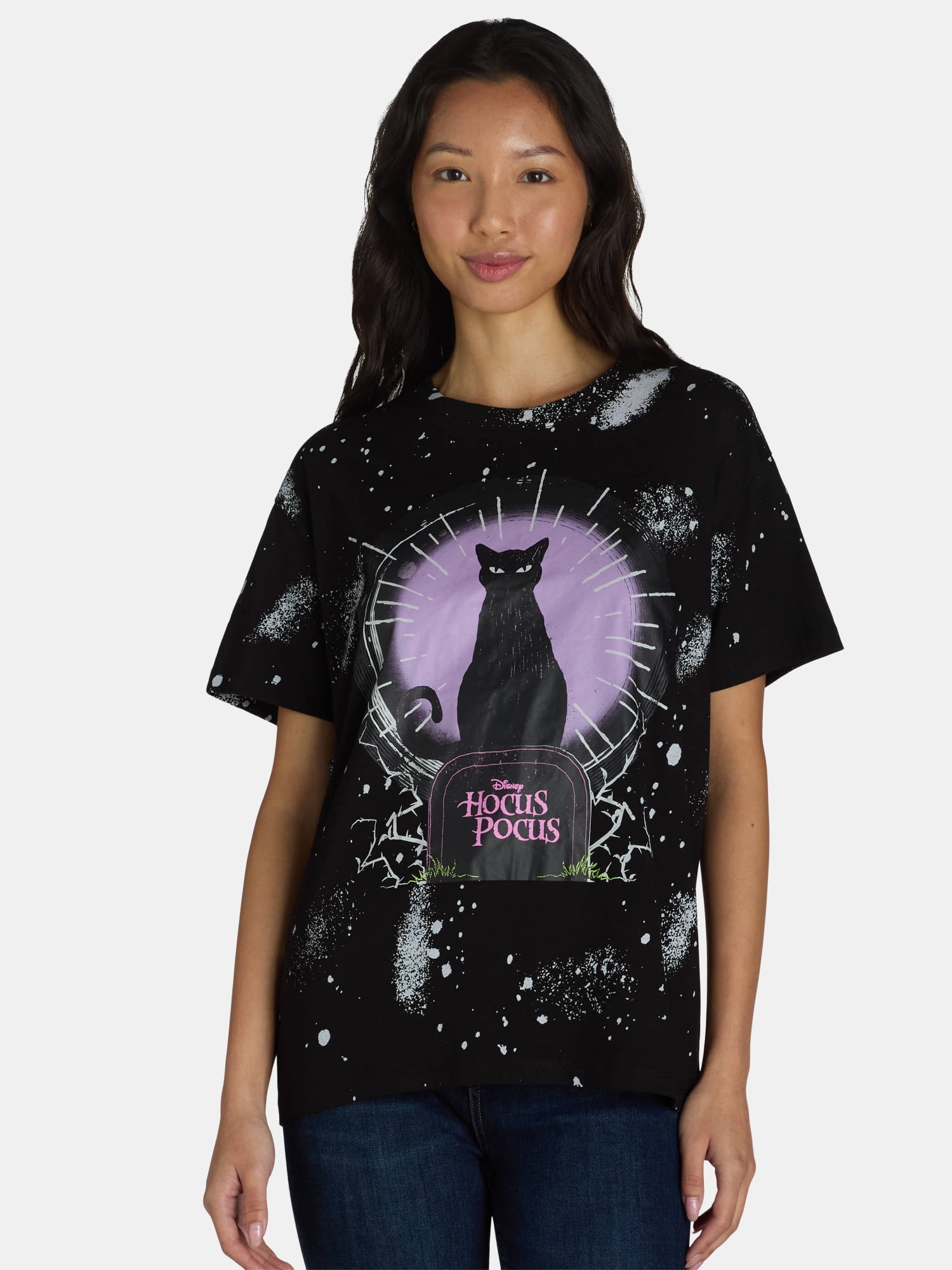 LICENSED Hocus Pocus Binx Graphic Tee for Women, Sizes XXS-XXL, Cotton ...