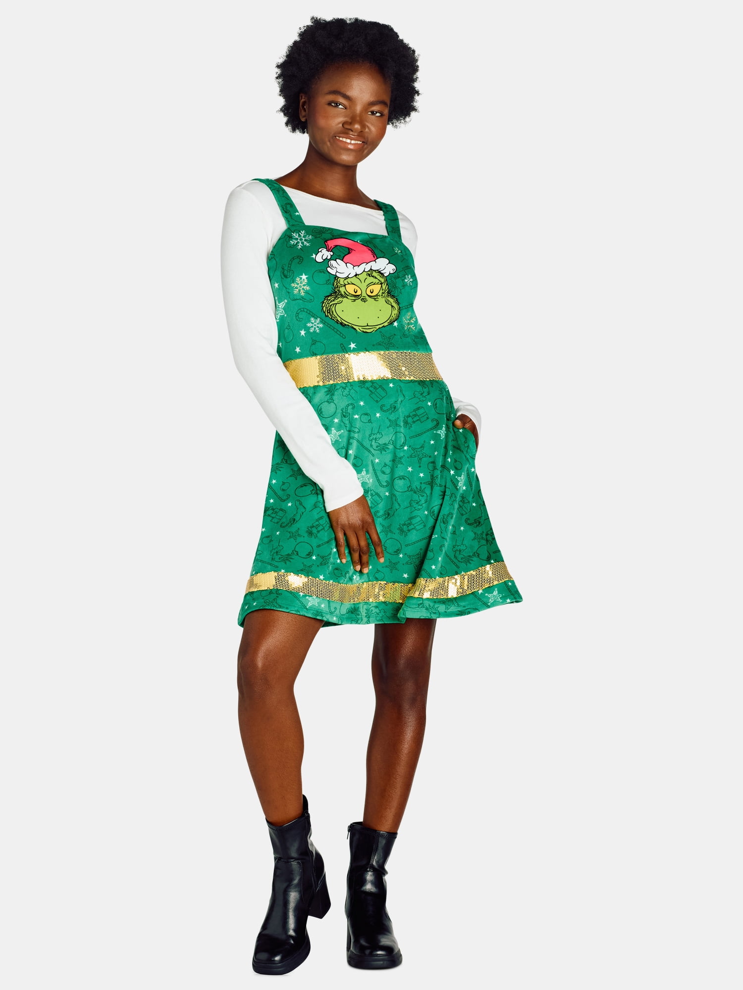 Dr. Seuss Women’s Grinch Christmas Dress, Sizes XXS-XXL - Walmart.com