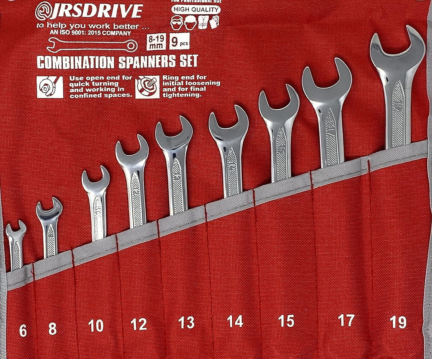 JRSDRIVE 9-Piece Raised Panel Combination Wrench Set, Matric - Walmart.com