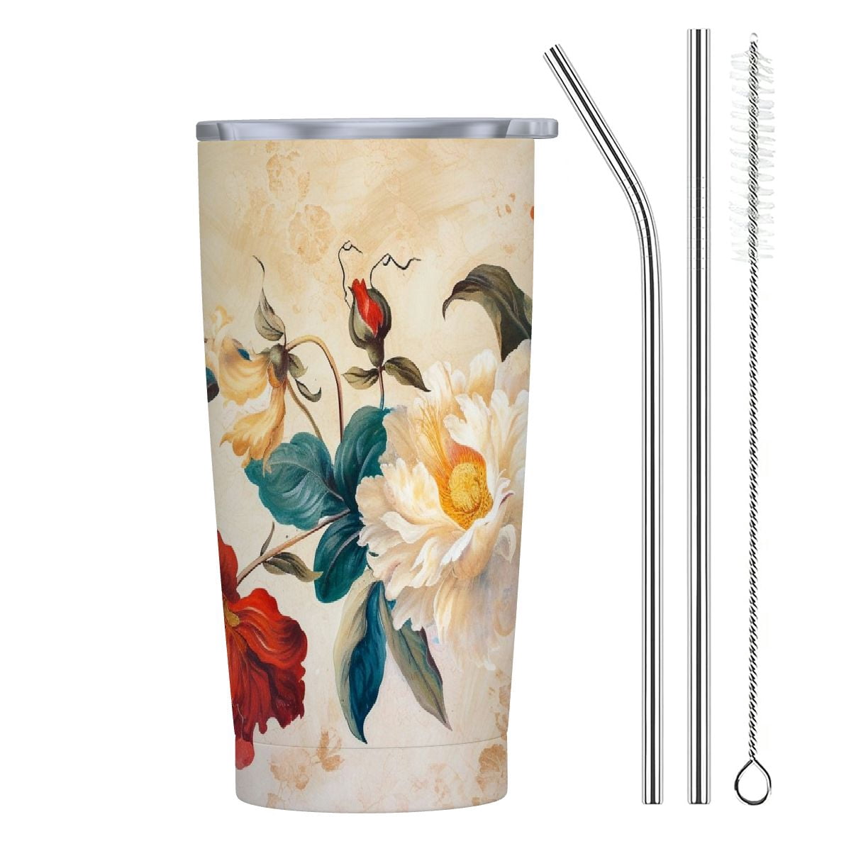 JRXY 20oz Car Straw Cup (with Straw) Chinoiserie Pink Fresco Floral ...