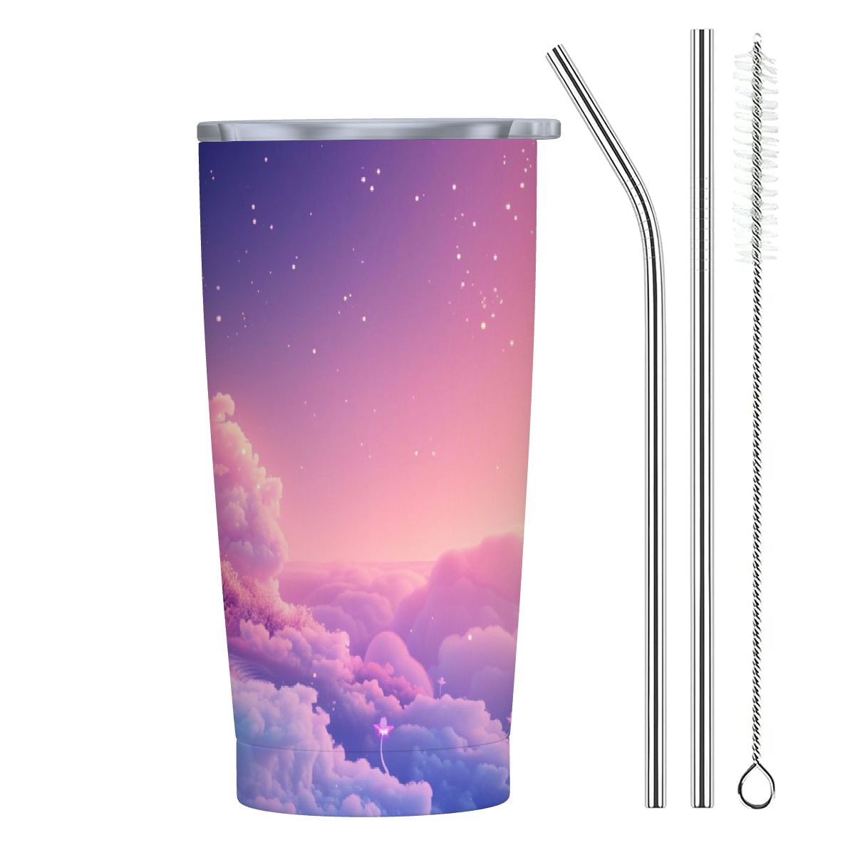 JRXY 20oz Car Straw Cup (with Straw) Kawaii Clouds Pink Purple 20oz ...