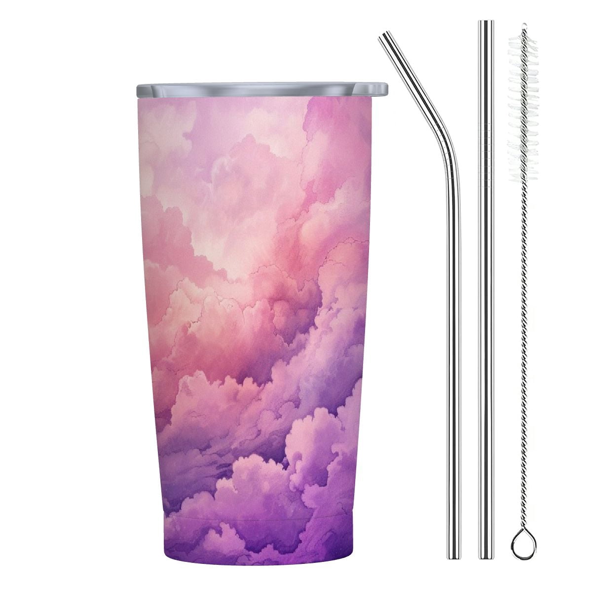 JRXY 20oz Car Straw Cup (with Straw) Kawaii Clouds Pink Purple 20oz ...