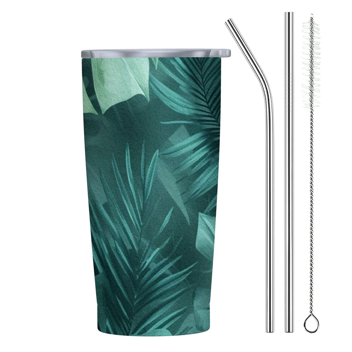 JRXY 20oz Car Straw Cup (with Straw) Palm Leaves with Lush Branches and ...