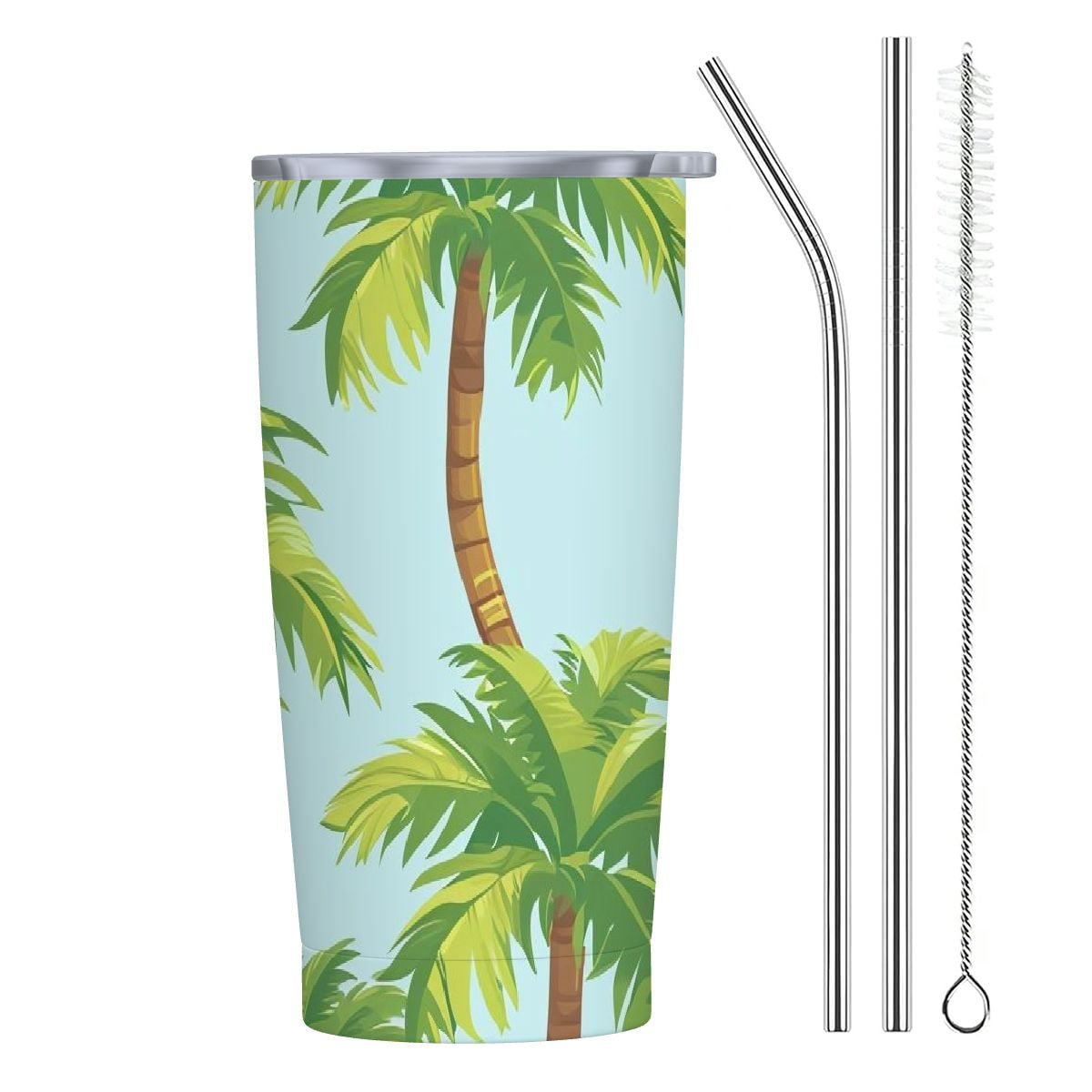 JRXY 20oz Car Straw Cup (with Straw) Palm Leaves with Lush Branches and ...