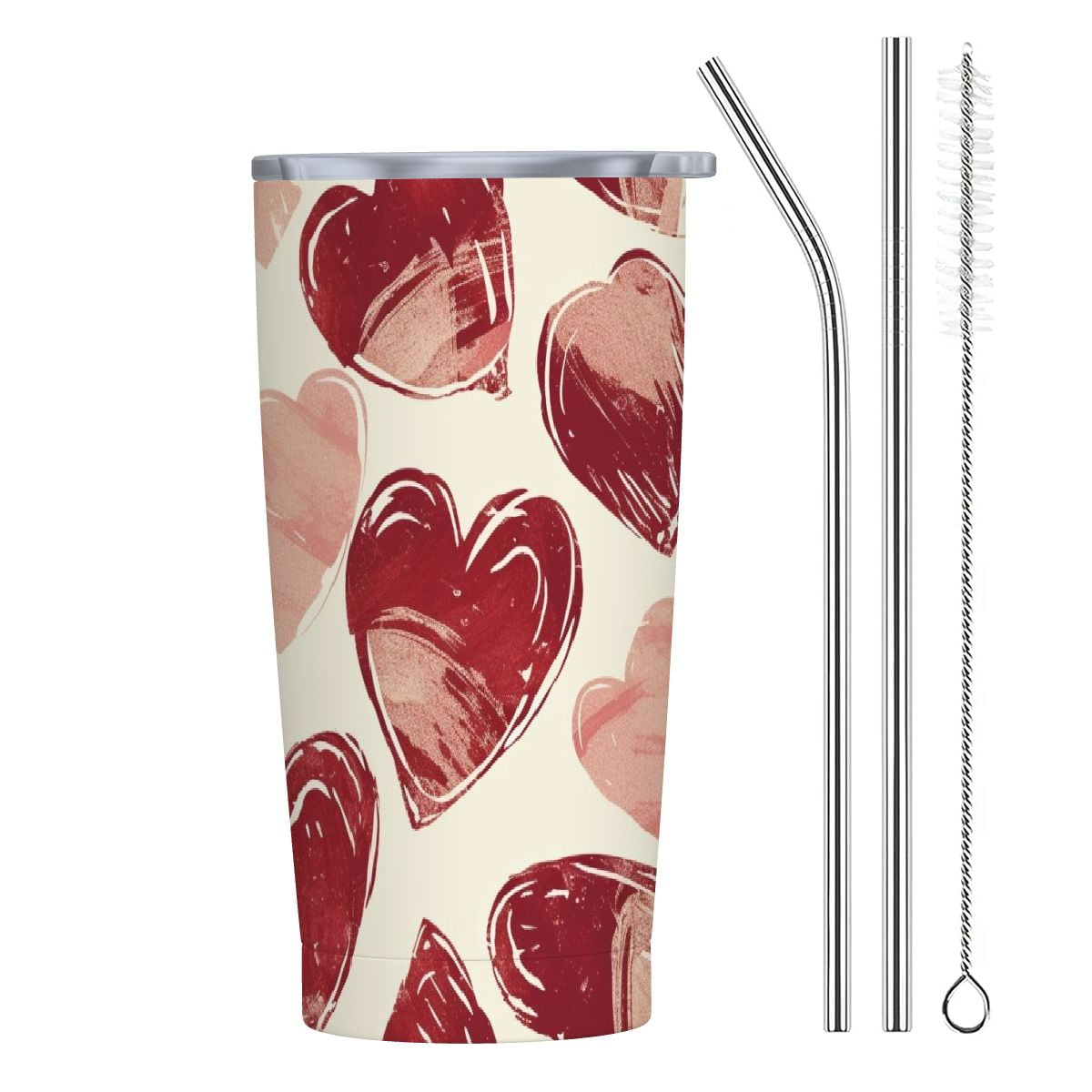 JRXY 20oz Car Straw Cup (with Straw) Pink Hearts Pattern 20oz - Walmart.com