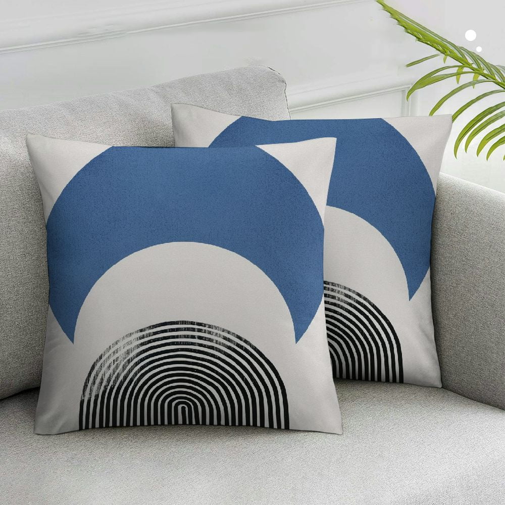 JRXY 2pcs Navy Blue Boho Pillow Covers, Boho Pillow Cases, Mid Century ...