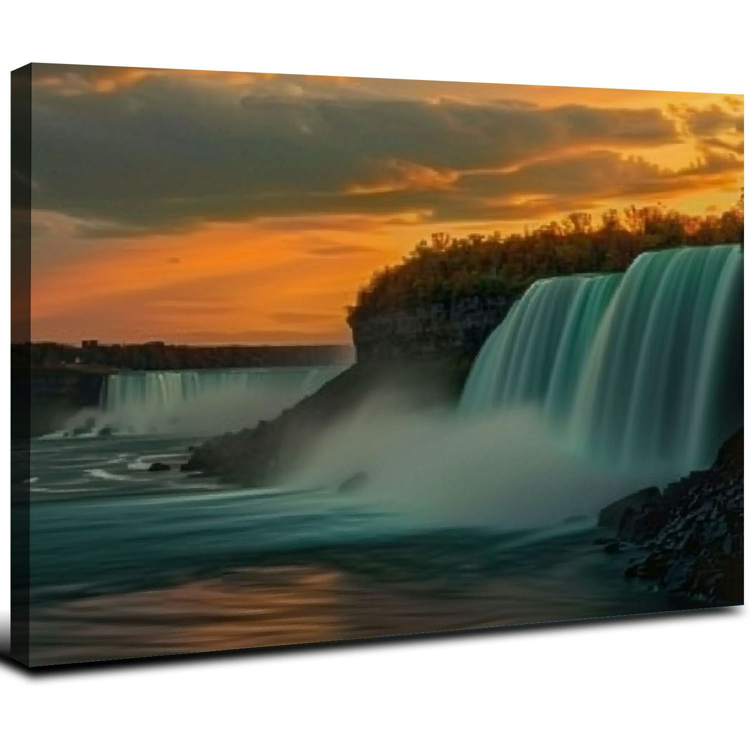 JRXY 3 Pieces Niagara Falls Nature Landscape Canvas Wall Art, Dusk ...