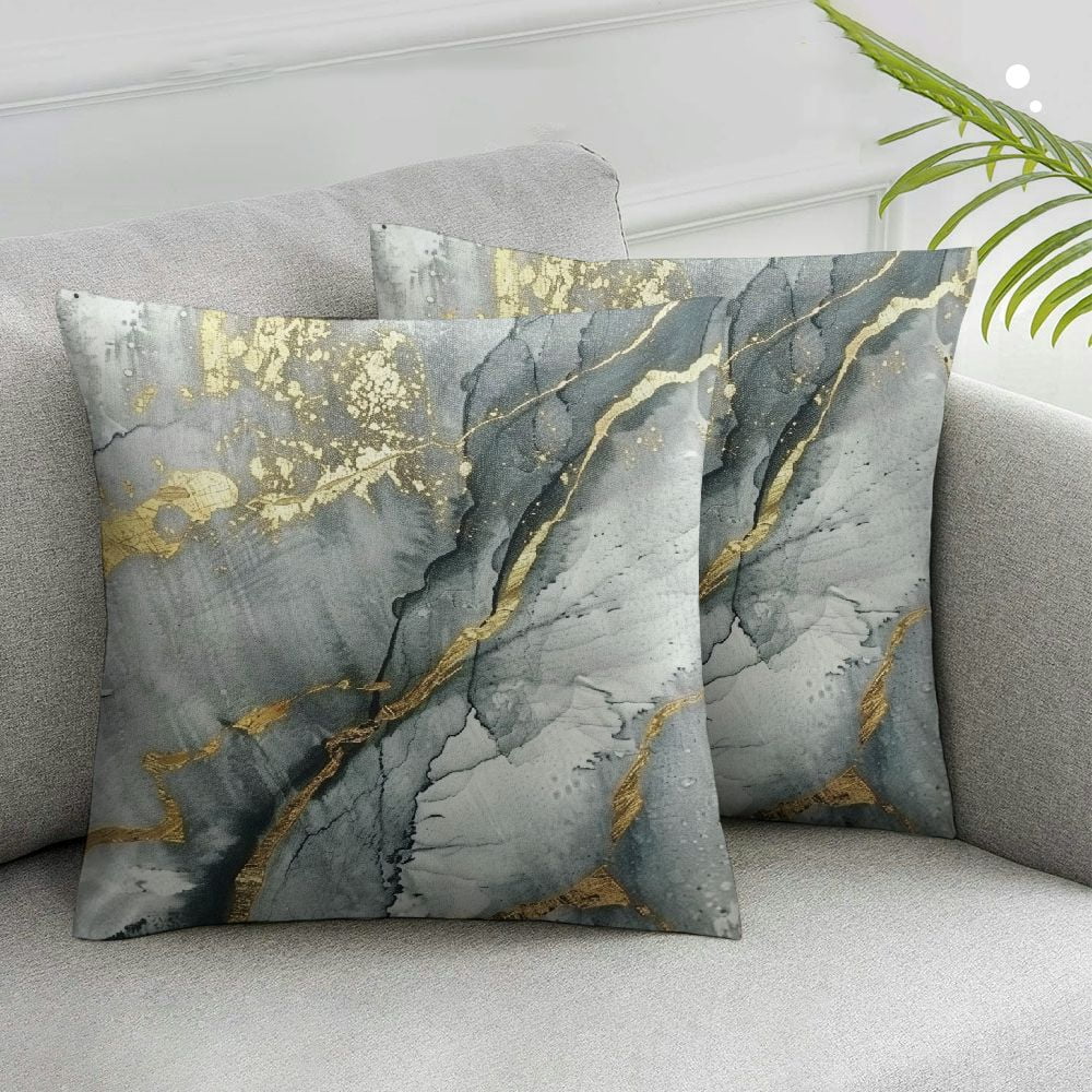 JRXY Abstract Pillow Cover, Marble Texture Throw Pillow Covers Pack of ...