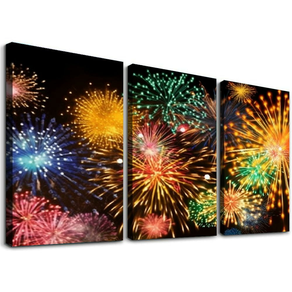 JRXY BEAUTIFUL COLORFUL FIREWORK Wall Art Canvas Prints Poster For Home ...