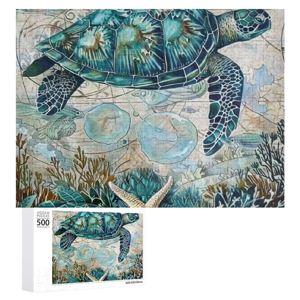 JRXY Beach Sea Turtle Waist Wooden Jigsaw Puzzle Challenging Difficult ...