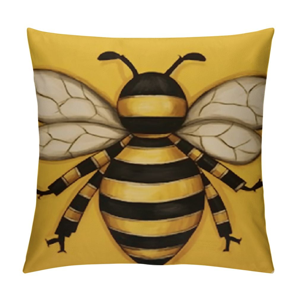 JRXY Bee Happy Bee Kind Throw Pillow Covers, Honey and Bee Summer ...
