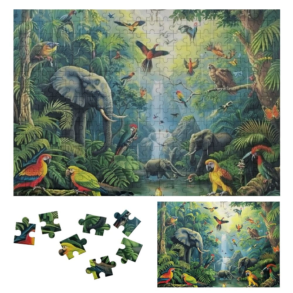 JRXY Birds, Elephants, Animals Wooden Jigsaw Puzzle Challenging ...