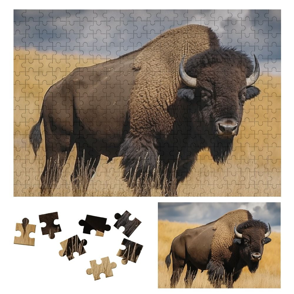 JRXY Bison Challenging Difficult Wood Puzzles for Adults Wooden Jigsaw ...