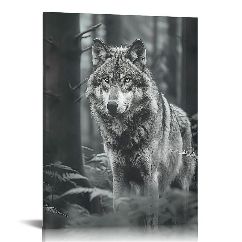 JRXY Black Wolf Decor - Wolf Poster Prints, Wolf Wall Decor Art, White ...