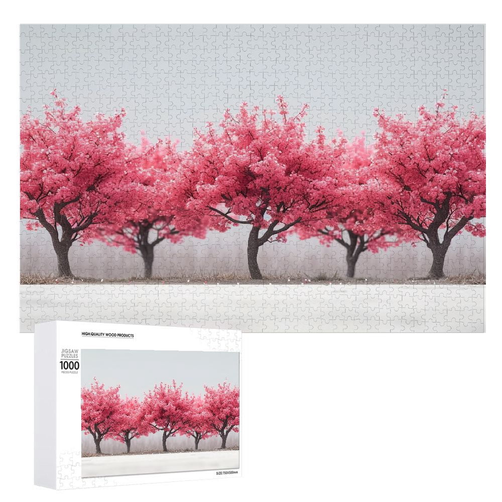 JRXY Blooming Cherry Blossom Trees Wooden Jigsaw Puzzle for Adults and ...