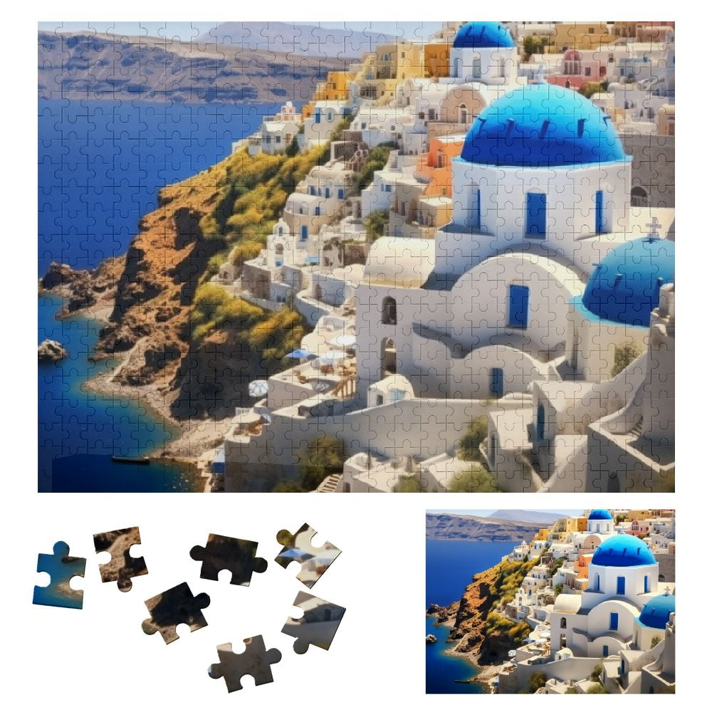 JRXY Blue Dome Wooden Jigsaw Puzzle for Adults and Kids Challenging ...