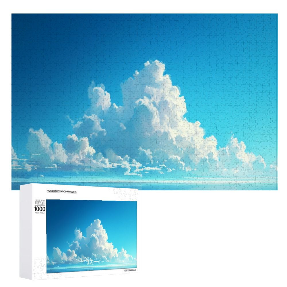 JRXY Blue Sky Clean Blue Sky A Little Cloud Wooden Puzzle Challenging ...