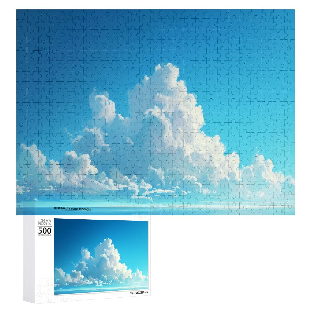 JRXY Blue Sky Clean Blue Sky A Little Cloud Wooden Puzzle Challenging ...