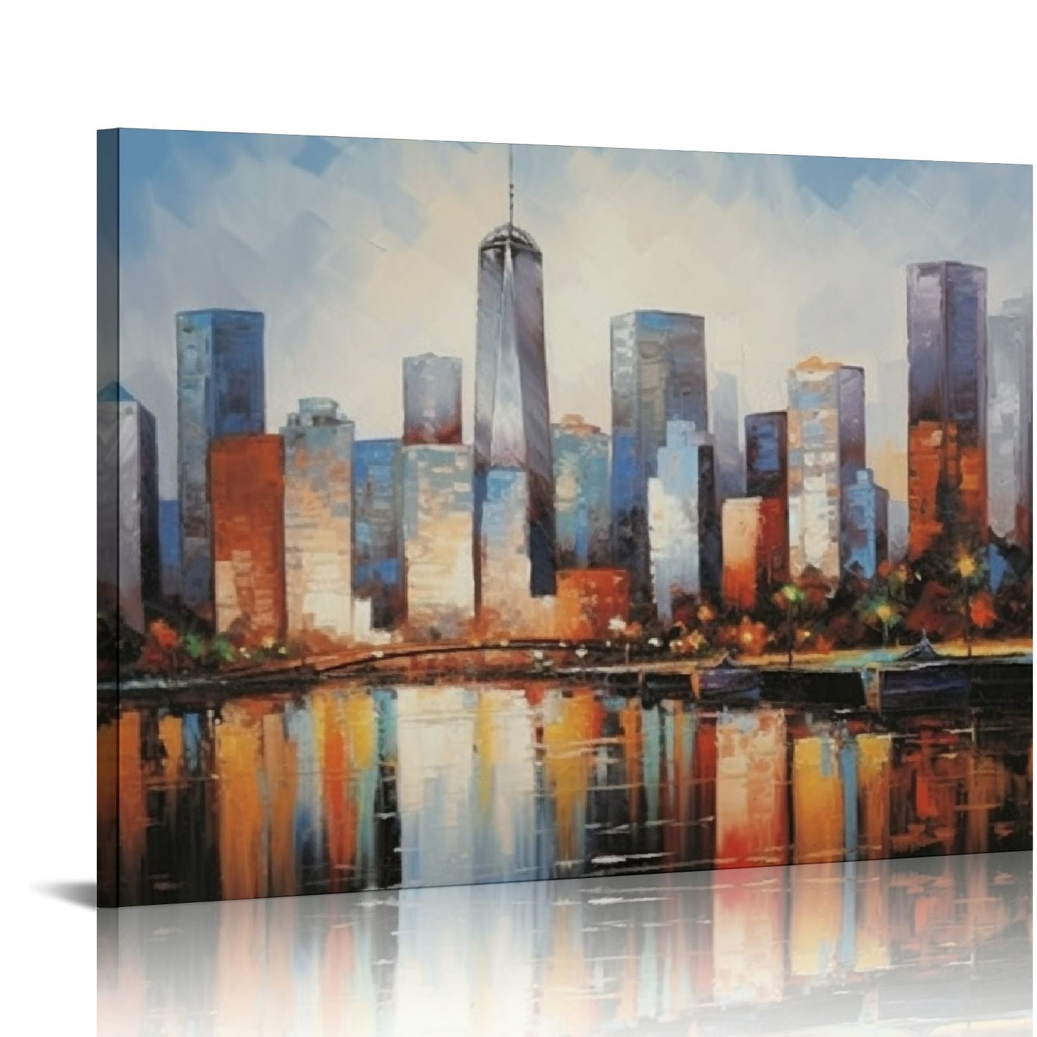 JRXY Brooklyn Bridge Modern New York City Abstract Canvas Painting ...